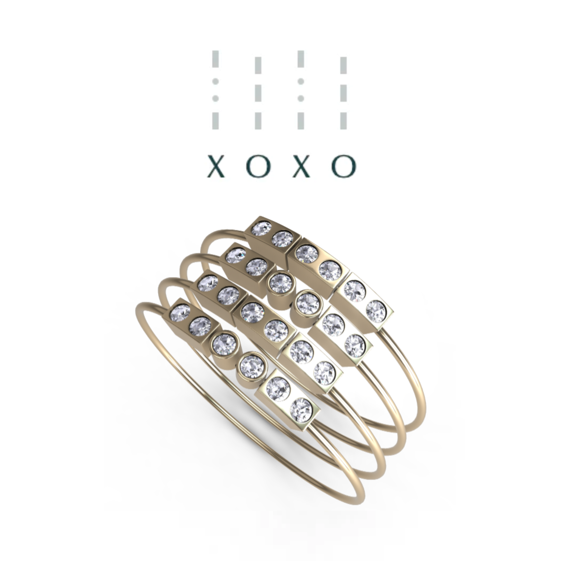 Mayfair XOXO Ring in 18ct Gold - Personalised Elegance – codebyEdge